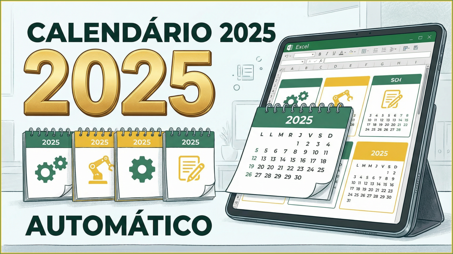 Como Criar um Calendário Automático de 2025 no Excel - Planilhas ...
