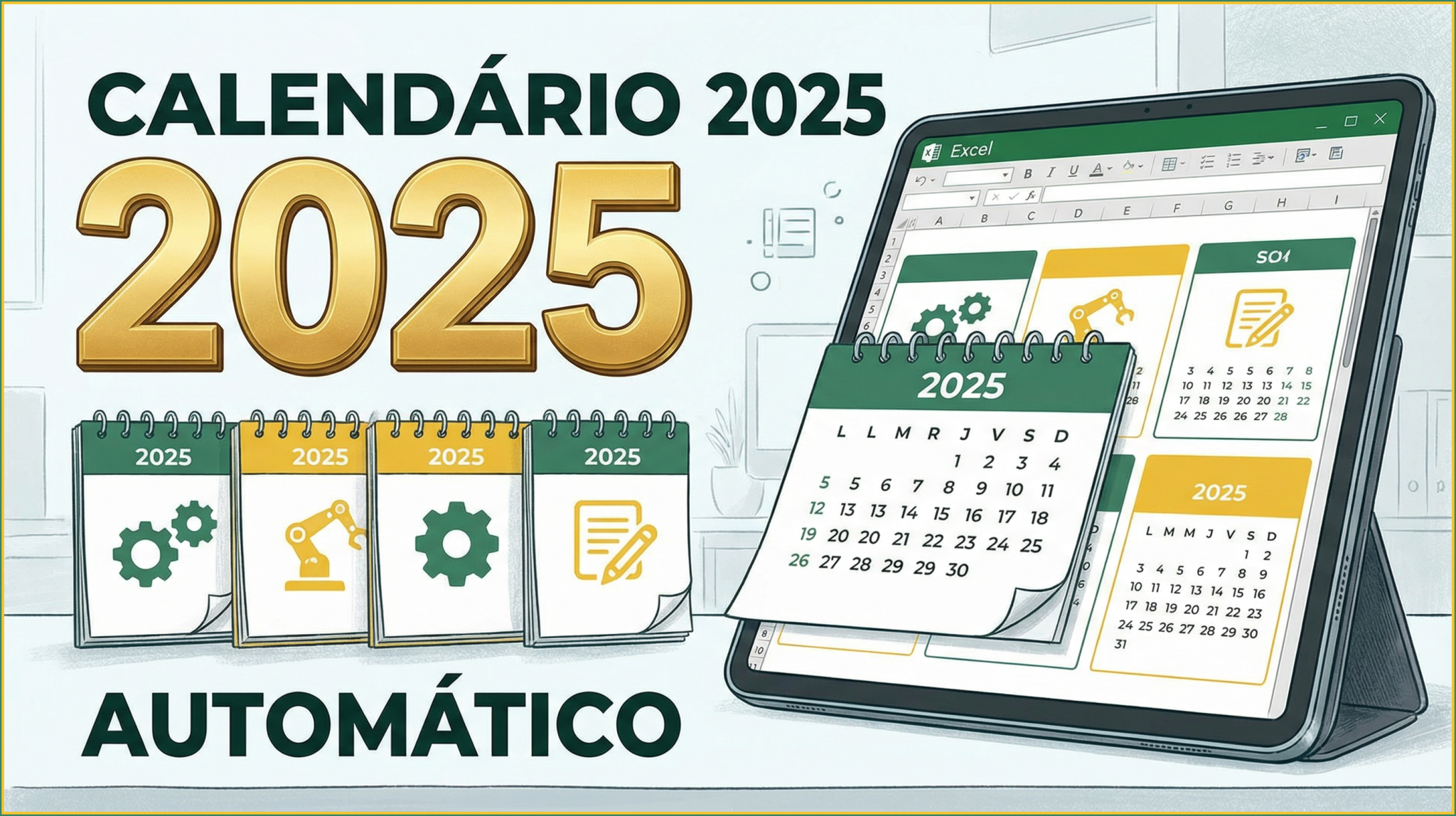 Como Criar um Calendário Automático de 2025 no Excel - Planilhas ...