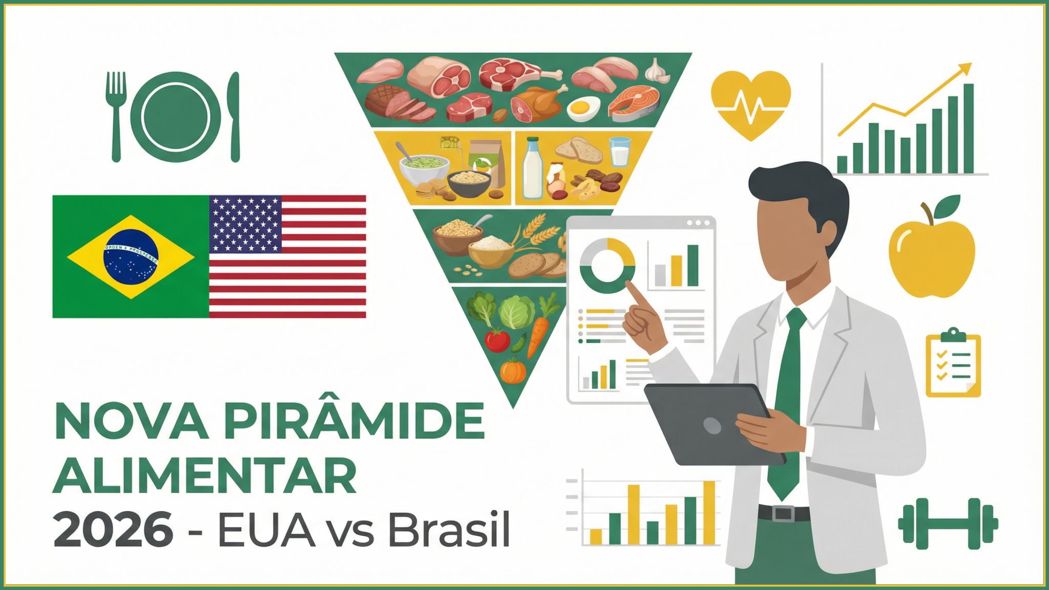 Nova Pirâmide Alimentar 2026: Compare EUA x Brasil + Planilha Grátis ...