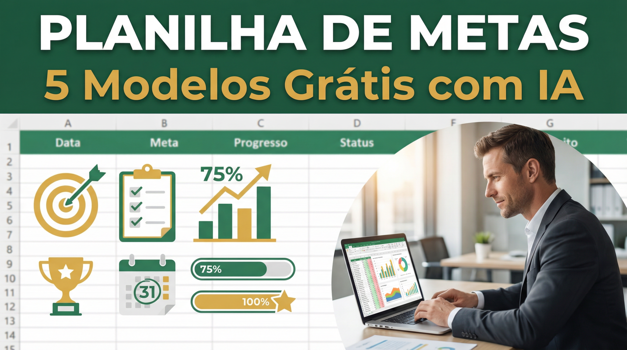 Planilha de Metas: Crie 5 Planilhas com IA + Prompts Grátis - Planilhas ...